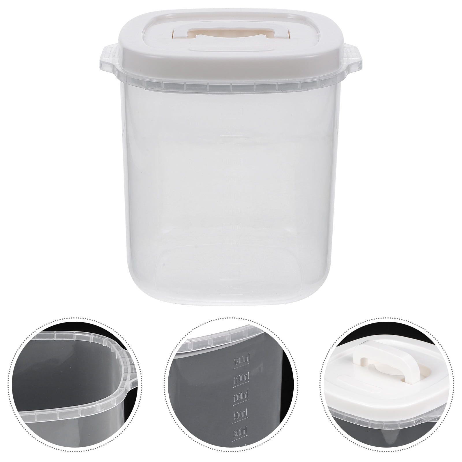 HOMEMAXS Transparent Airtight Rice Container for Dry Storage with Lid ...