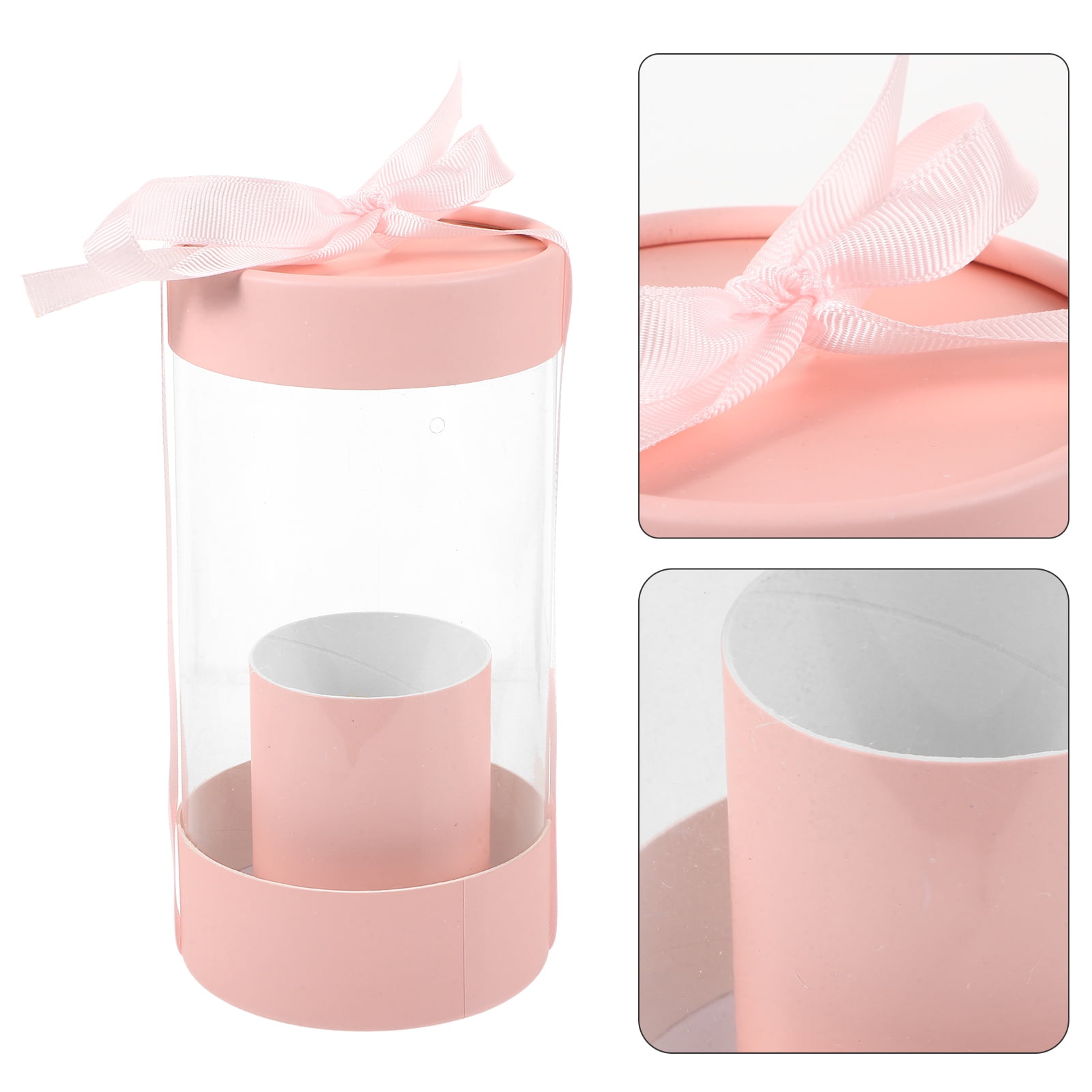 Transparent Flower Packaging Box for Display and Storage Pink Elegant ...