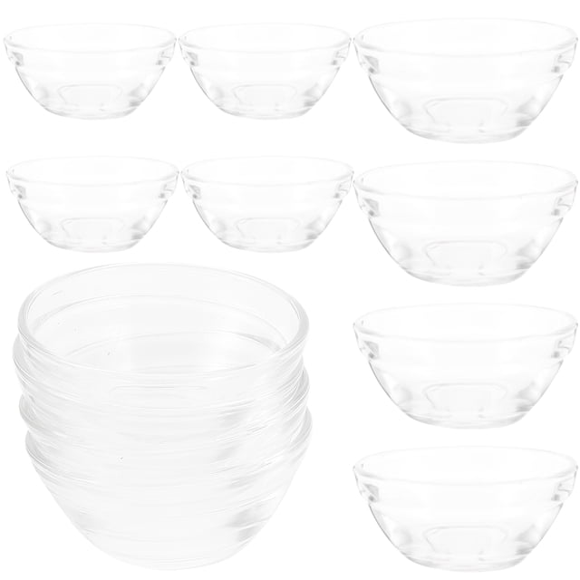 Stacked Bowls 12Pcs Glass Pudding Bowls Heat Resistant for Home Serving ...