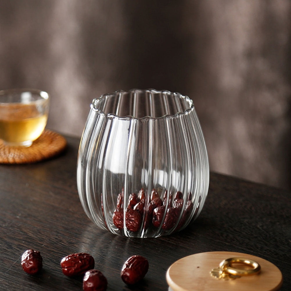 Minkissy Round Clear Sealed Glass Container for Kitchen Food ...