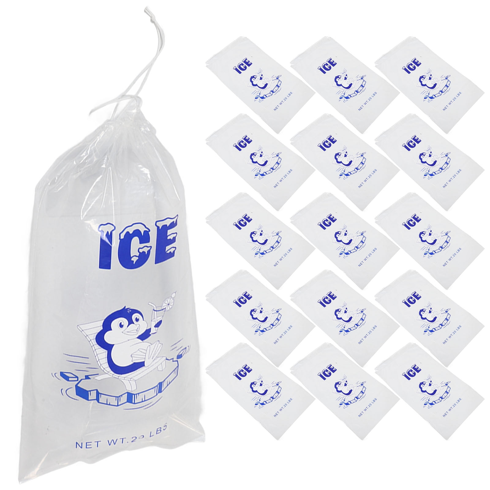 Transparent PE Ice Storage Bags with Drawstring for Kitchen Use 50 ...