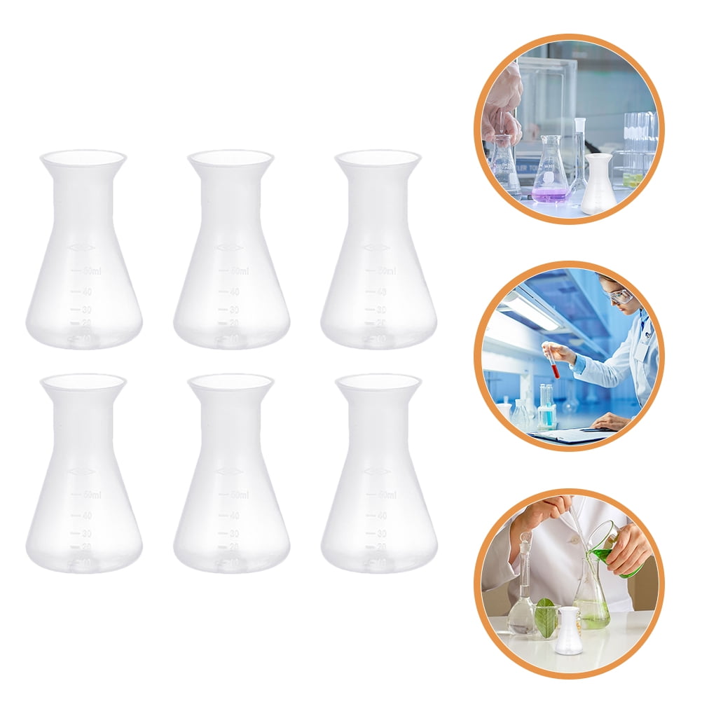 HOMEMAXS Transparent Plastic Erlenmeyer Flask for Storage 50ml Wide ...