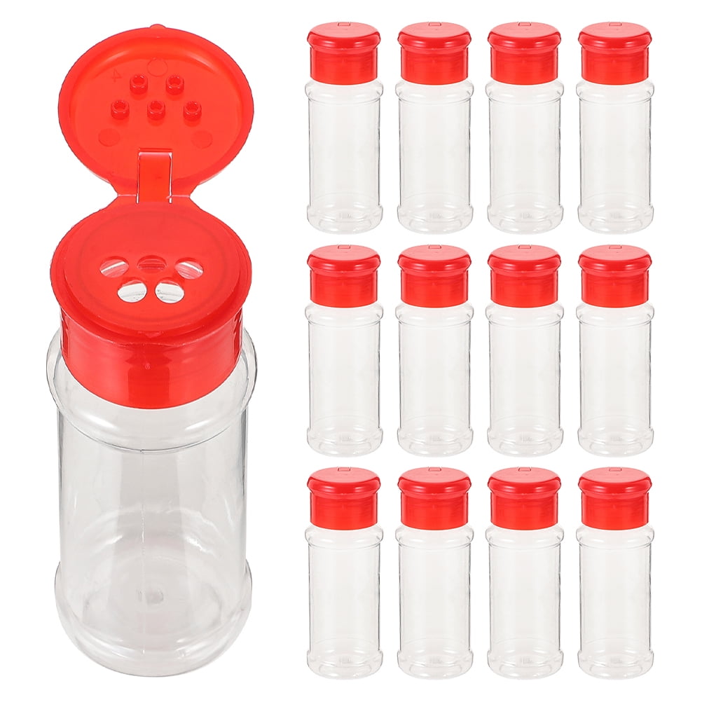 HOMEMAXS Transparent Plastic Spice Bottles with for Kitchen Use 24 ...