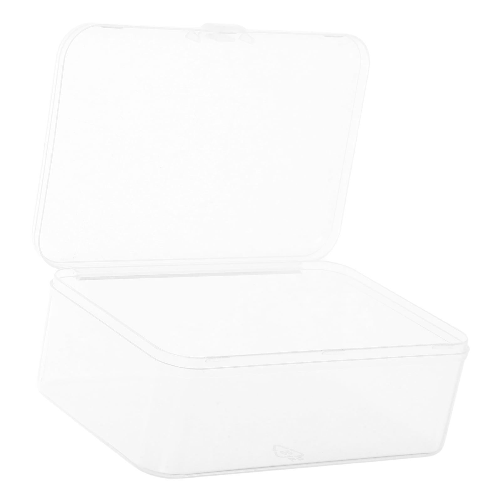 HOMEMAXS Transparent Plastic Storage Box with Hinged Lid Bead Organizer Box Mini Clear Bead ...