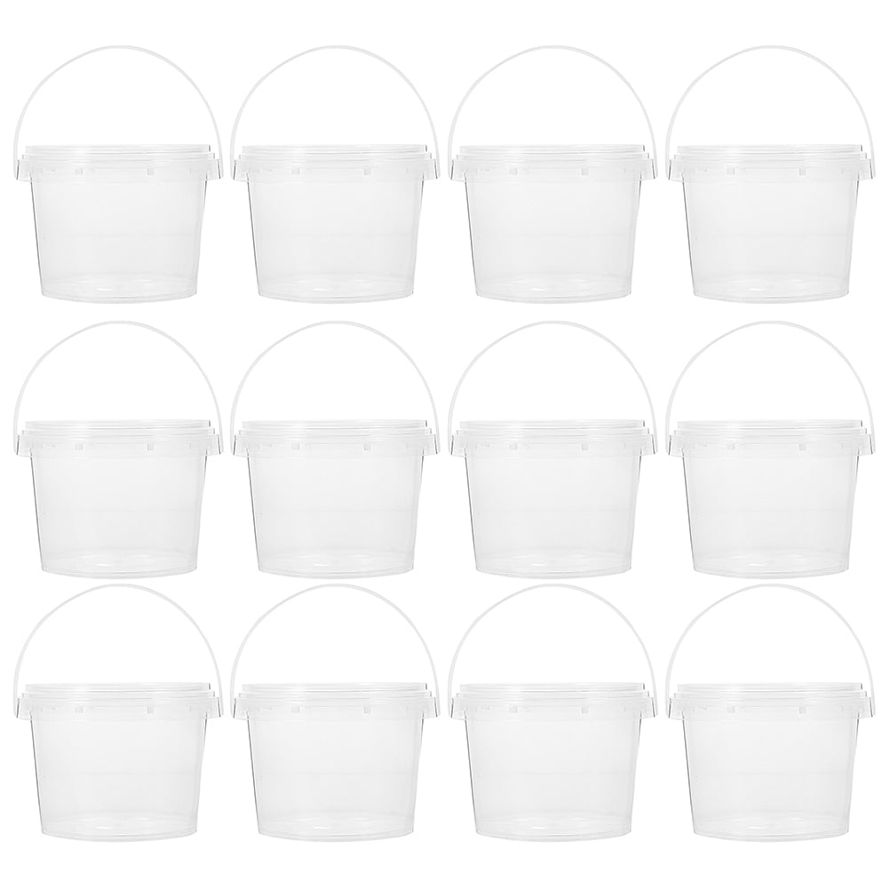 HOMEMAXS Transparent Reusable Food Buckets for Storage with Handle ...