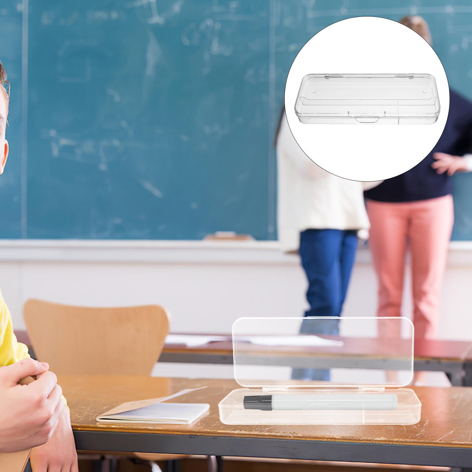 HOMEMAXS Transparent Stationery Container Desk Pencil Case - Walmart.com