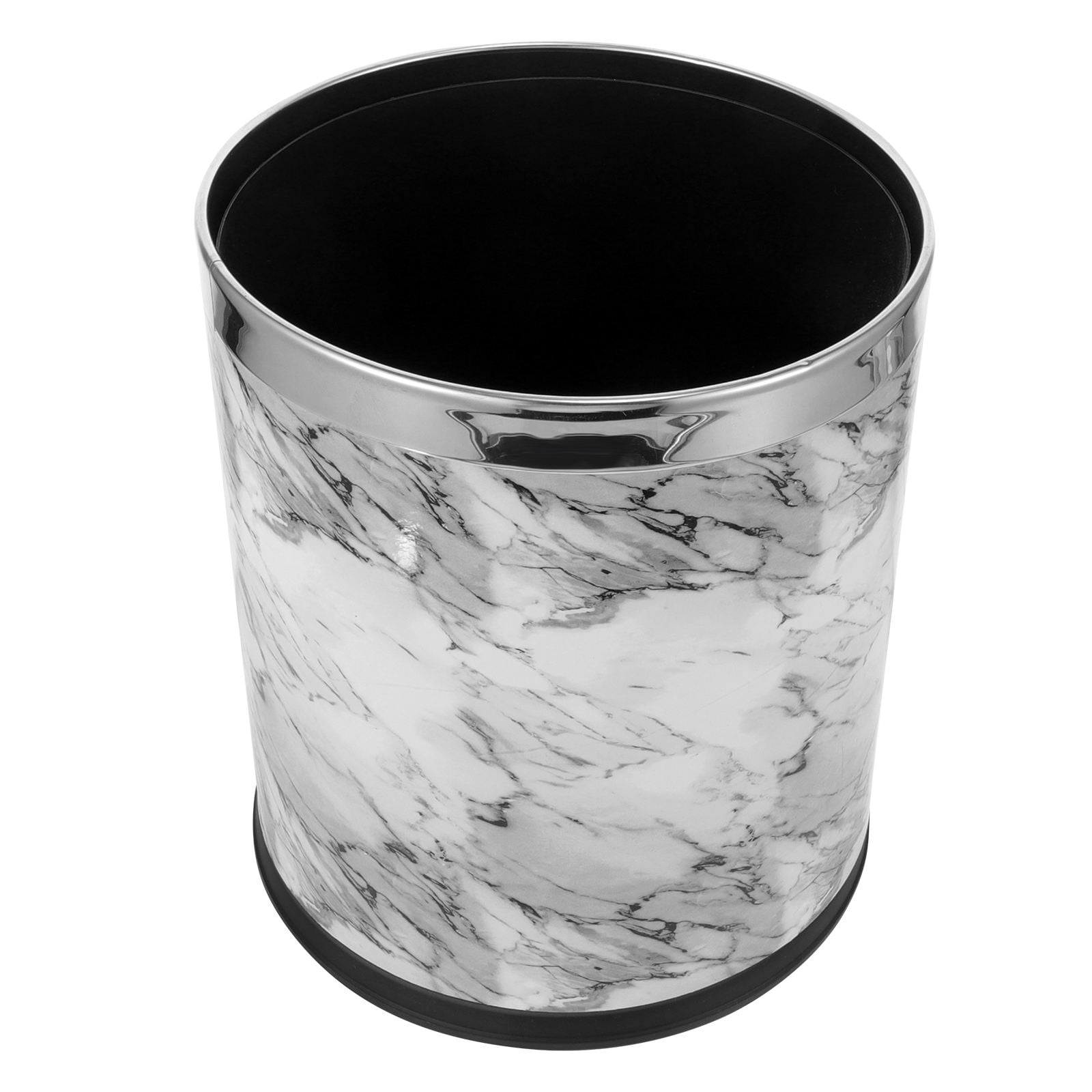 HOMEMAXS Trash Can Rubbish Bin Kitchen Waste Bin Marble Pattern Garbage ...
