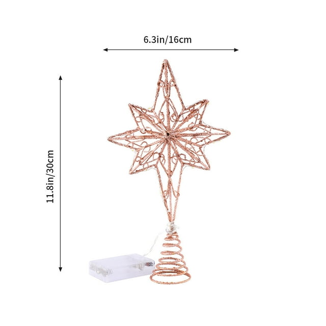 HOMEMAXS Golden Iron Star Tree Topper for Christmas Decoration with and ...