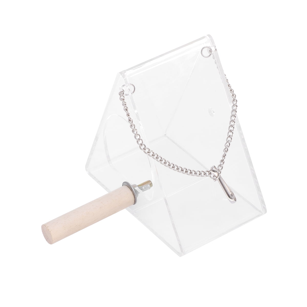 HOMEMAXS Triangle Shape Acrylic Bird Food Box Outdoor Bird Feeder ...