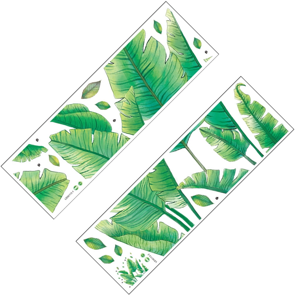 Green Leaf Wall Sticker for Decor PVC Removable Bedroom Wall Stickers ...