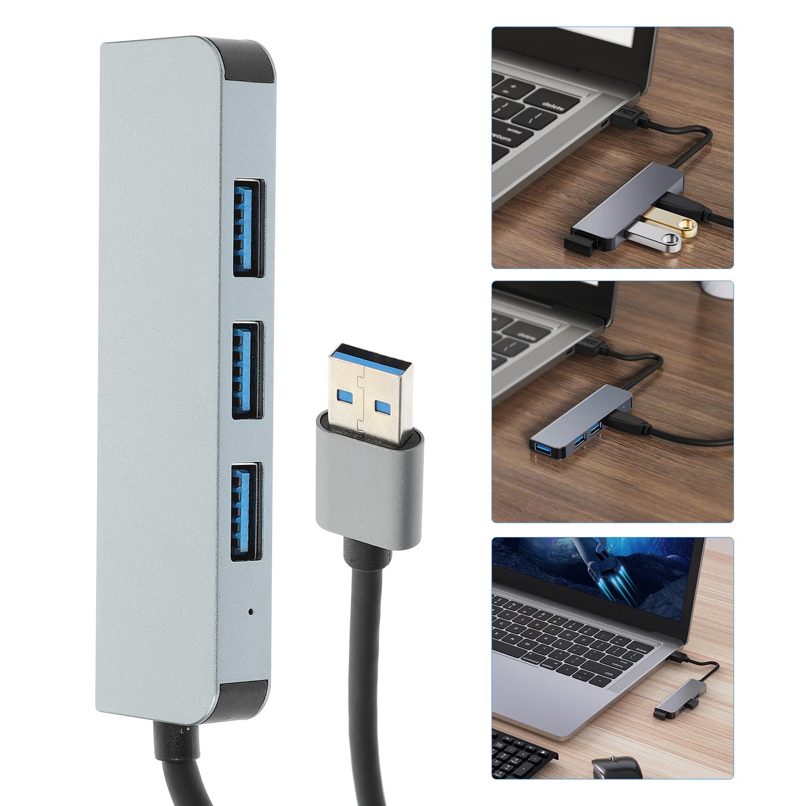 HOMEMAXS USB Hub Ports Adapter Extension Cable Multiple Laptop Computer ...