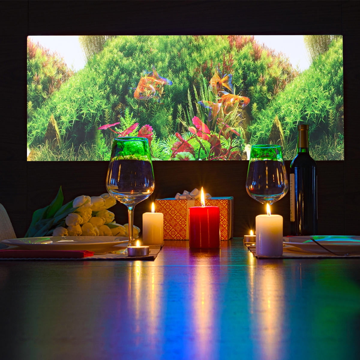 Vibrant Tank Background Sticker for Aquarium Decor PET Double Sided ...