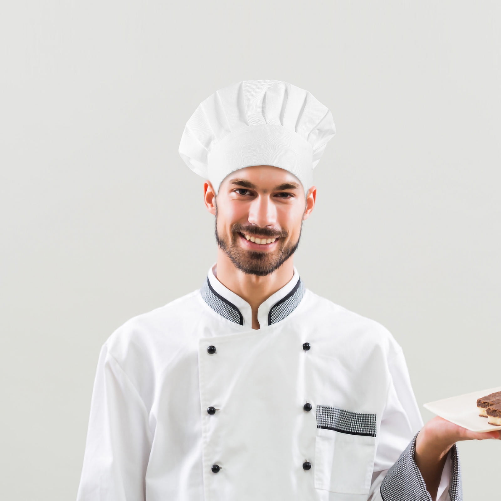 HOMEMAXS Uniform Hat Restaurant Chef Cap Hats Caps Men and Women Miss ...