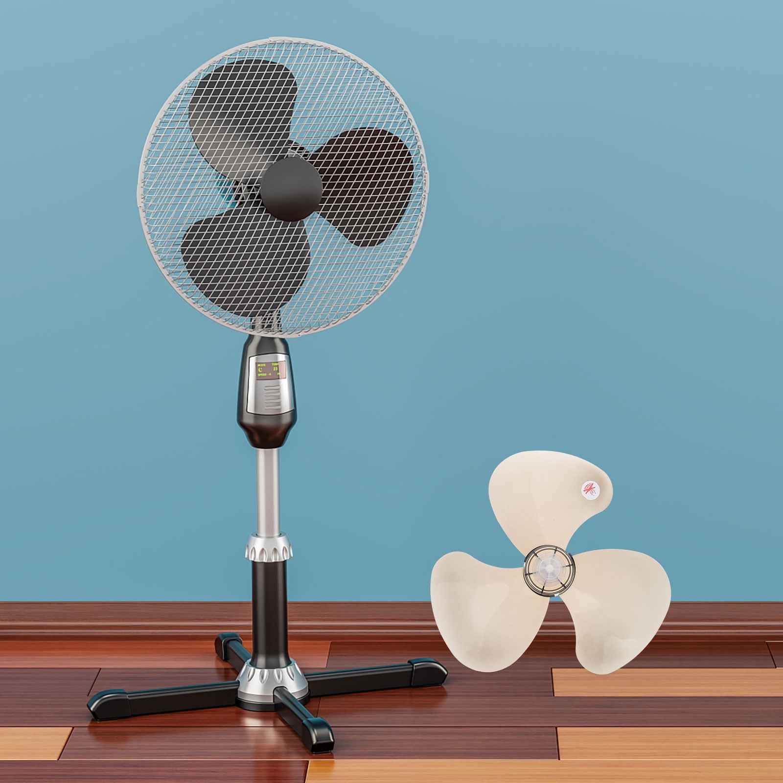 HOMEMAXS Universal Plastic Blade 3 Leaves Fan Blade With Nut Cover ...