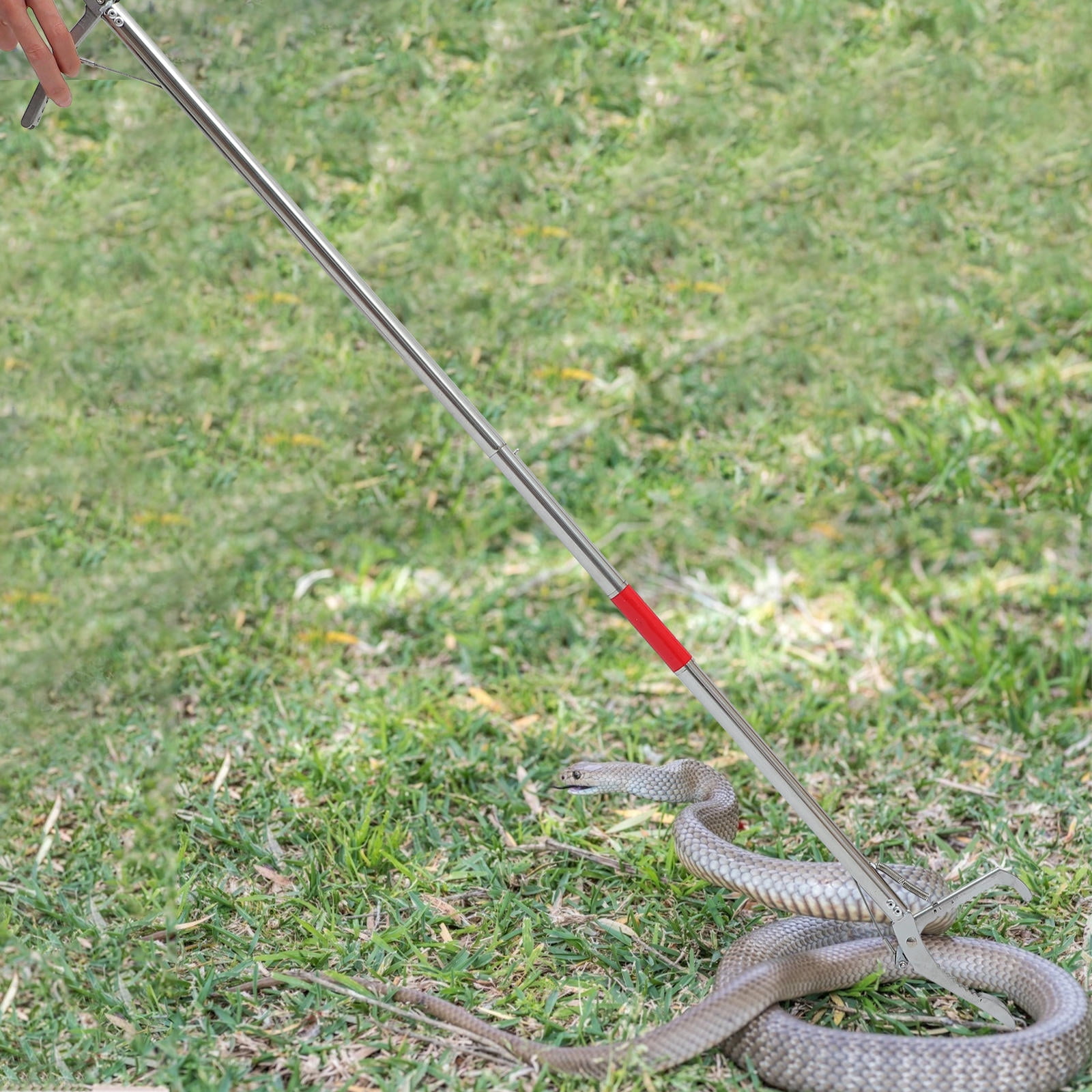 HOMEMAXS Useful Snake Clamp Safe Folding Garbage Grabber Silver ...