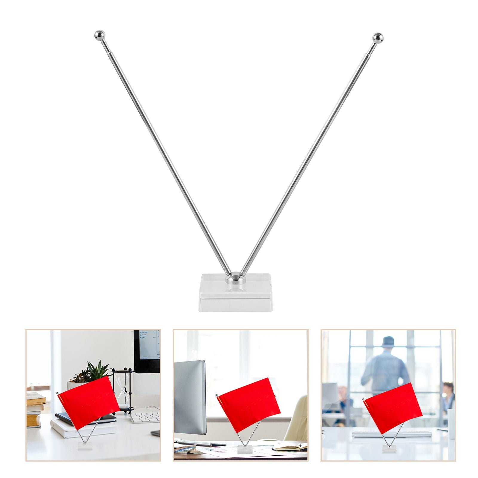 HOMEMAXS V Shaped Desk Flag Holder Sturdy Flag Pole Holder Flag Display ...