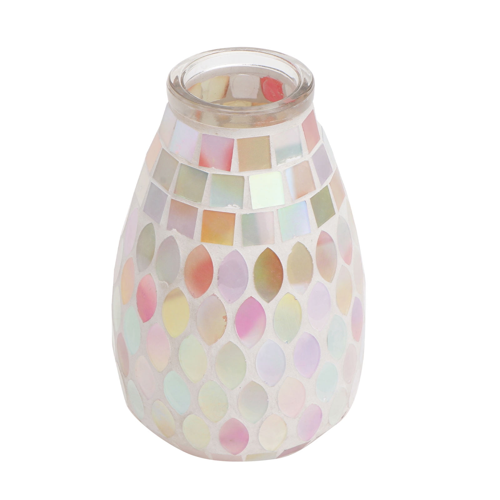 HOMEMAXS Vase Mosaic Glass Practical Flower Arrangement Container ...