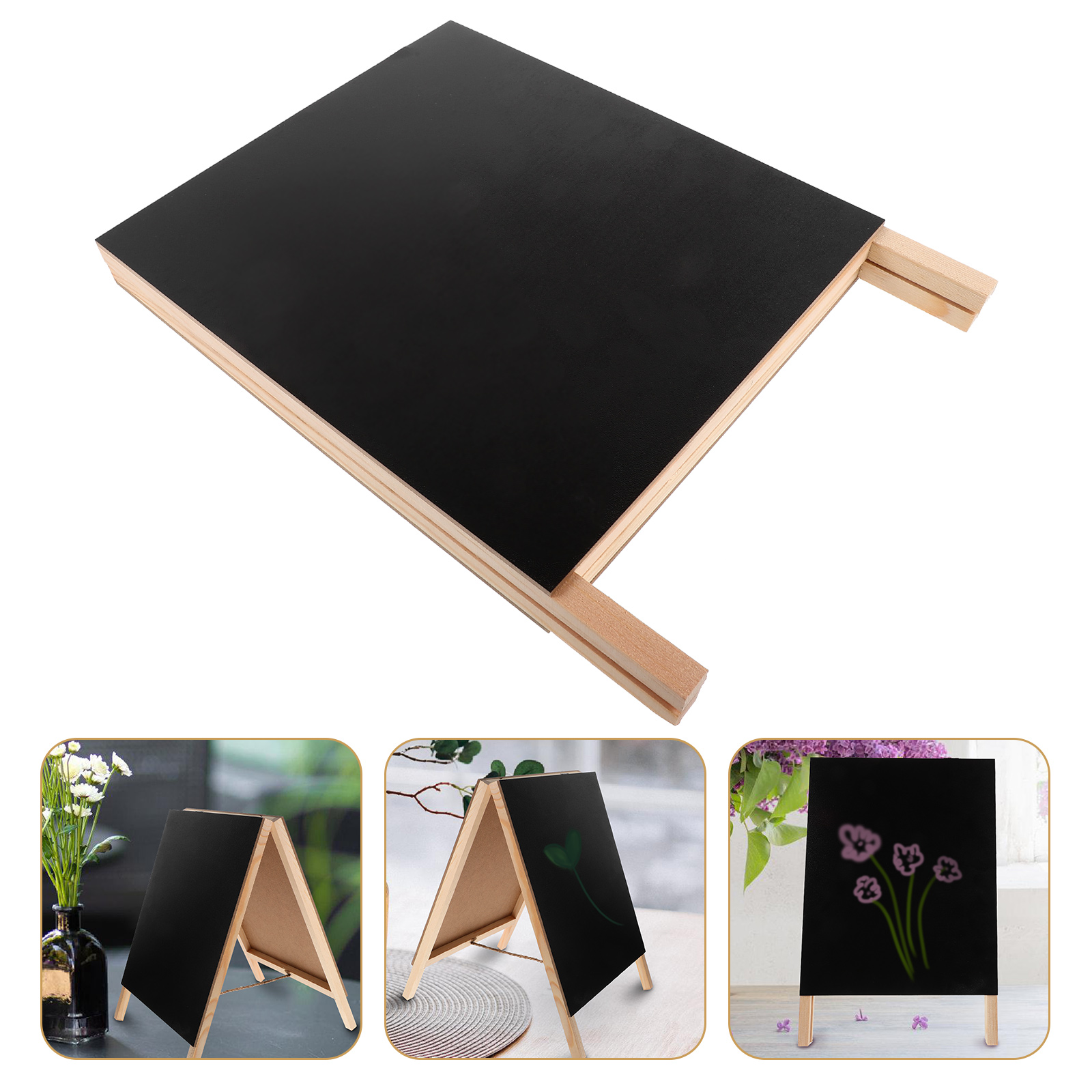 HOMEMAXS Versatile Black Wooden Display Board for Decoration Erasable ...