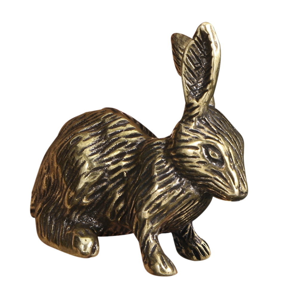 HOMEMAXS Vintage Brass Rabbit Figurine Small Bunny Statue Chinese ...