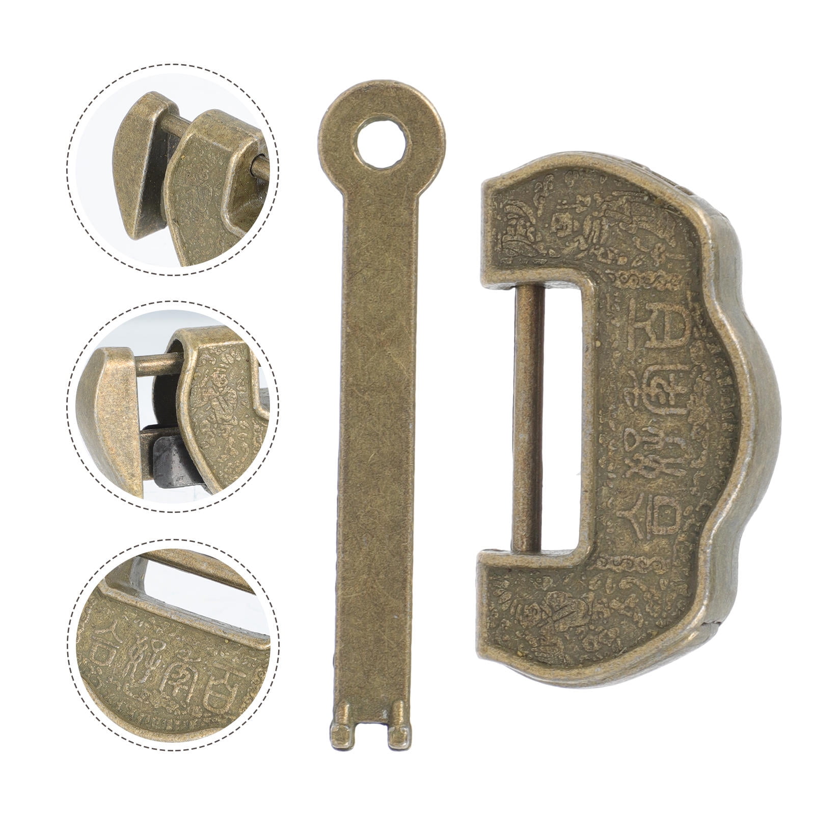 HOMEMAXS Vintage Drawer Lock Chinese Antique Padlock Style Hasp for ...