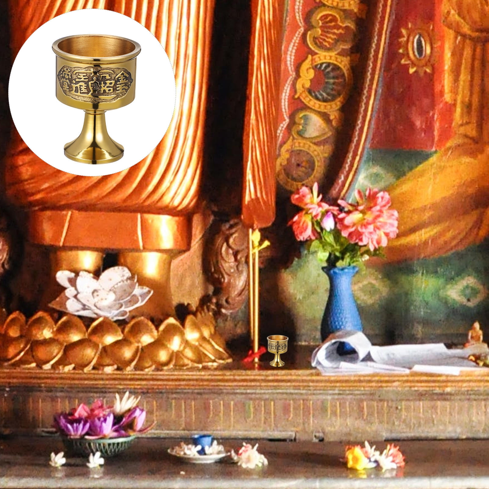 HOMEMAXS Vintage Goblet Brass Altar Cup Wine Glass Metal Copper Holy ...