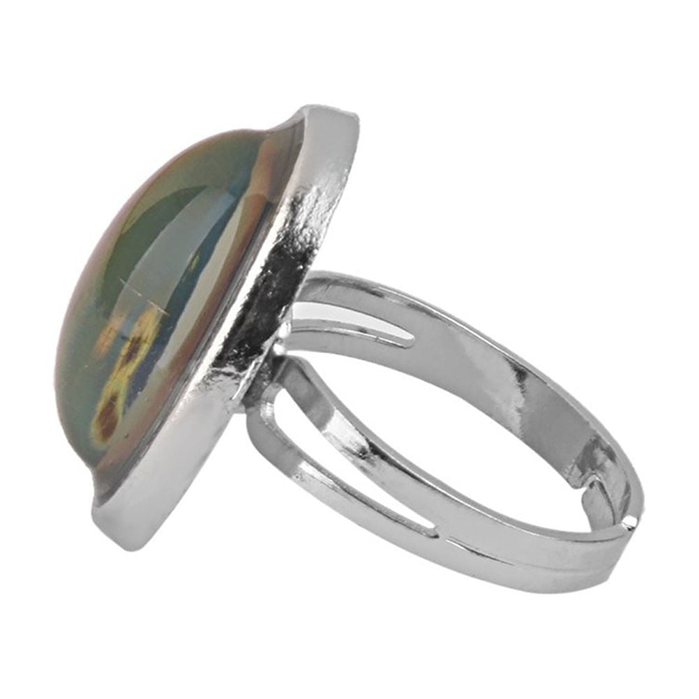 HOMEMAXS Vintage Oval Mood Ring Emotion Feeling Color Changing Adjustable Silver - Walmart.com