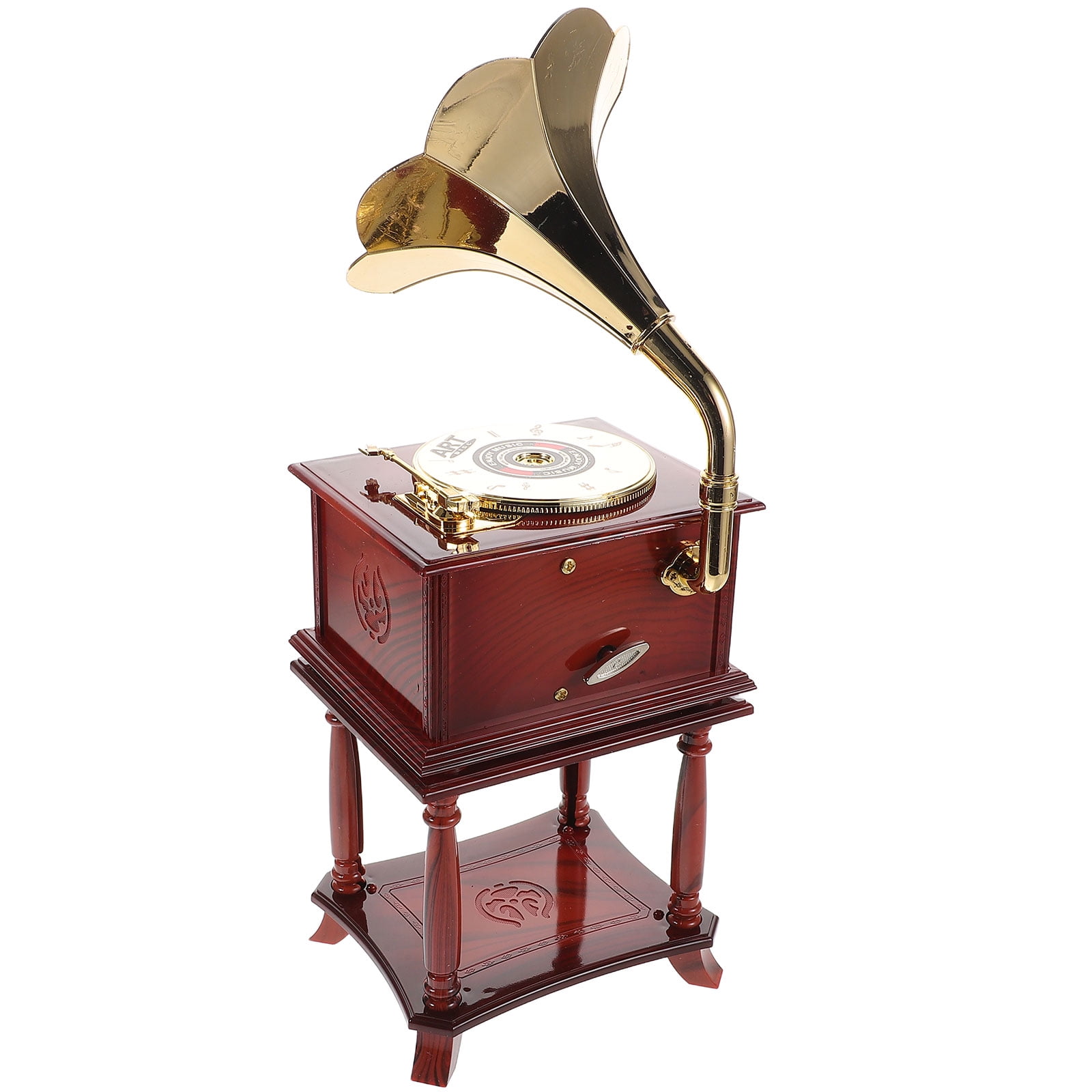 HOMEMAXS Vintage Phonograph Shape Mini Gramophone Music Box Retro ...