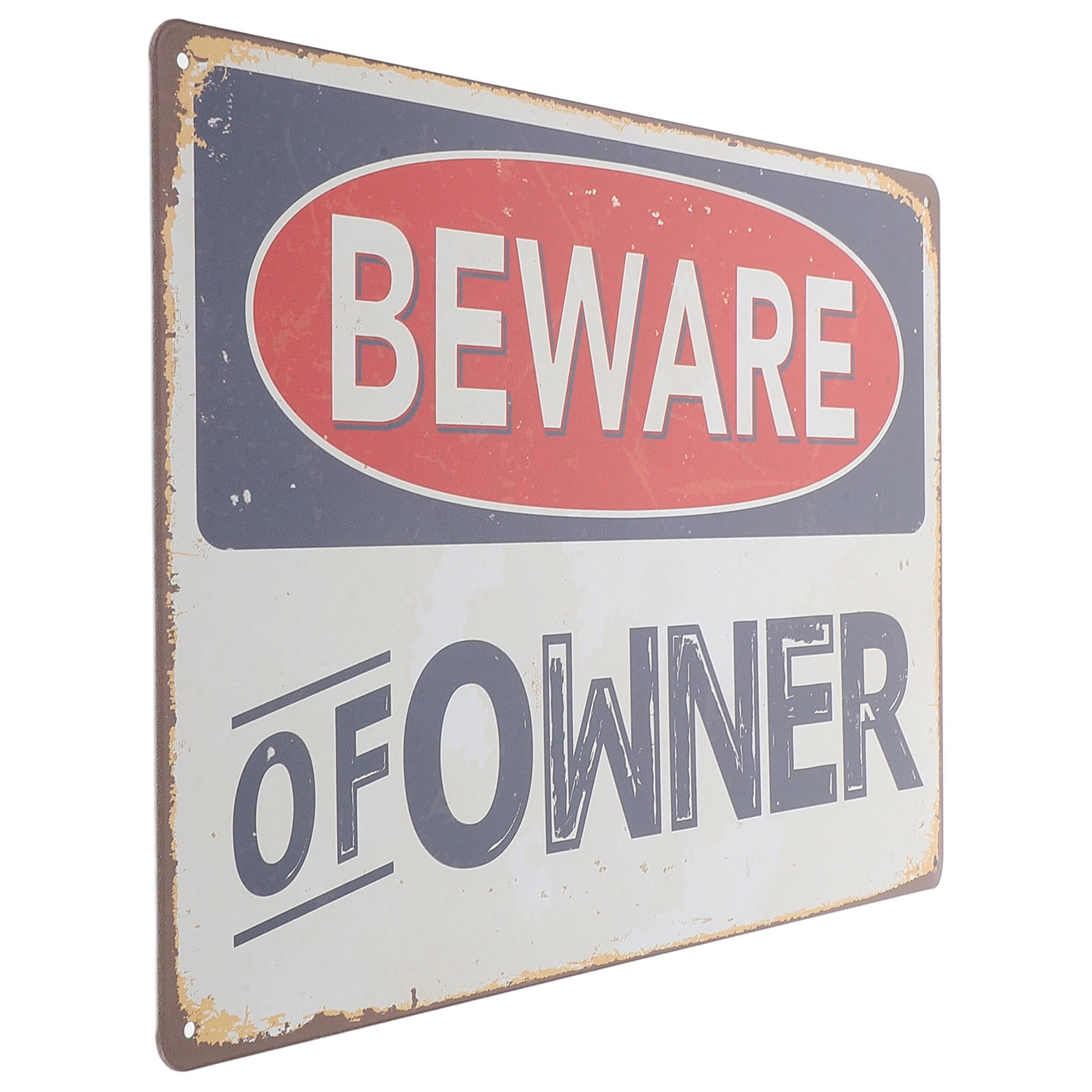 Vintage Tin Signs Beware Of Owner Warning Sign No Frame Wall Art Retro ...