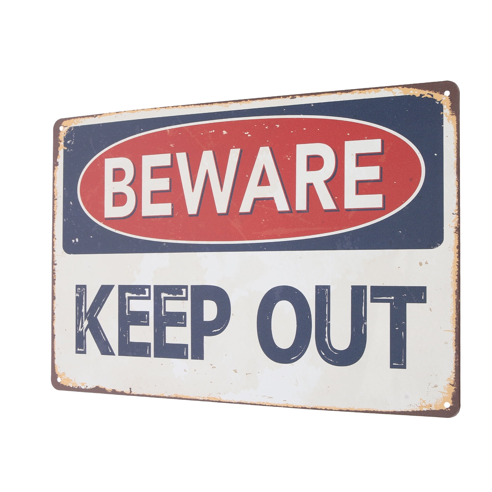 HOMEMAXS Vintage Warning Sign Round Corner Caution Board Office ...