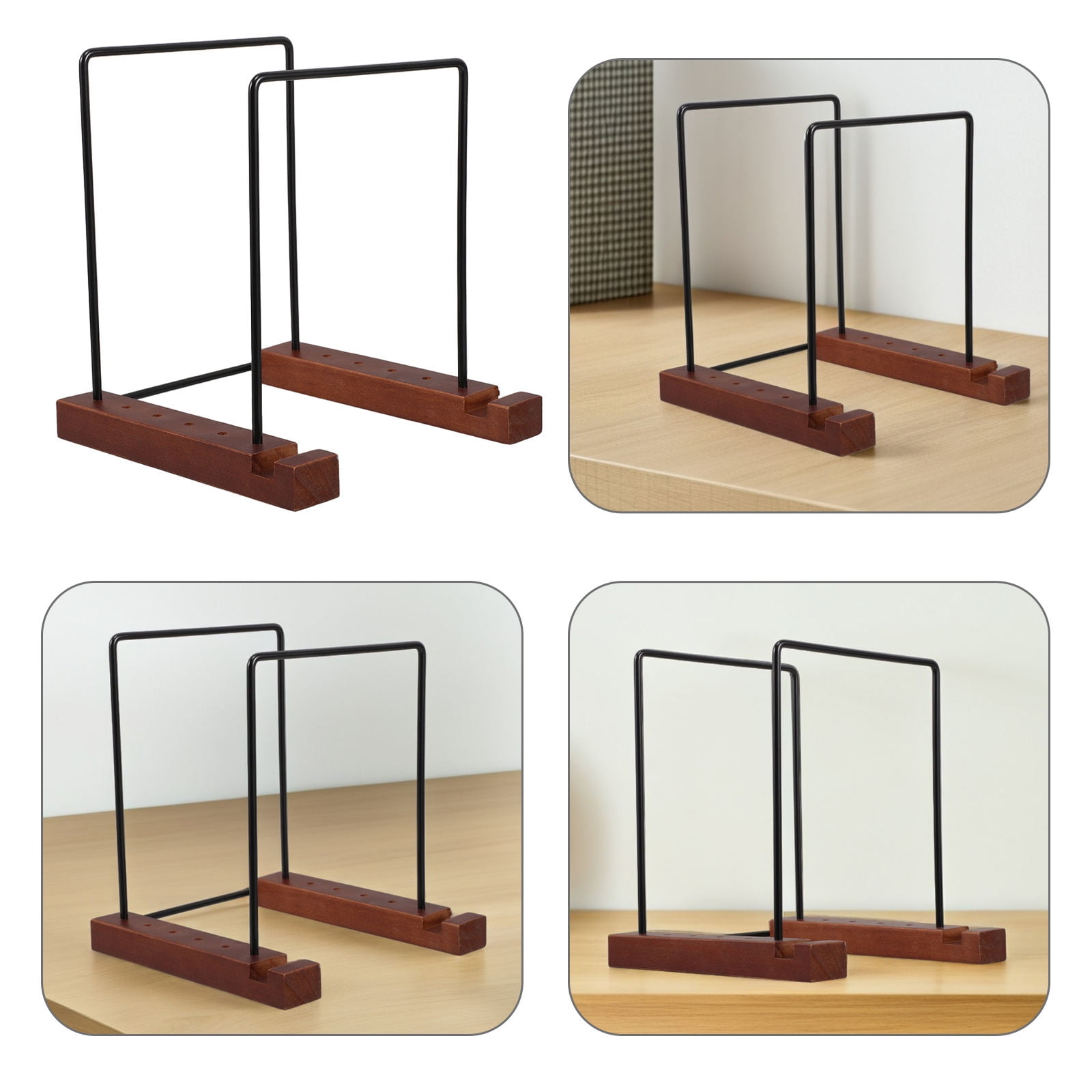 HOMEMAXS Record Display Rack Organizer for Home Use Rustic Wood and ...