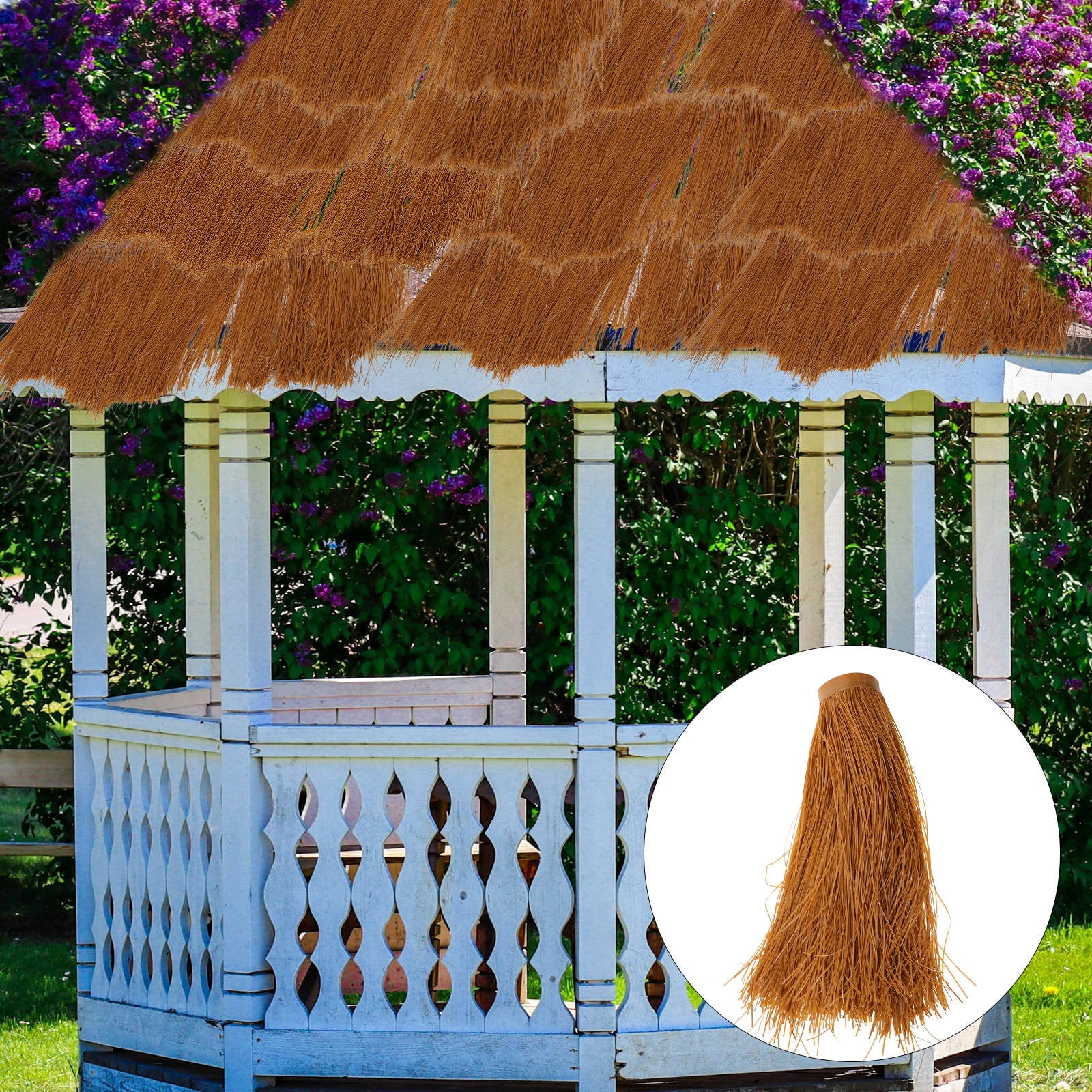 Minkissy Thatch Roof Covering Simulated Thatch Roof Khaki 1Pack ...