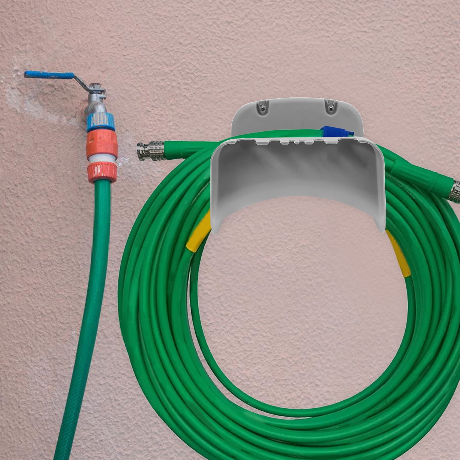 HOMEMAXS Wall Mounted Hose Storage Rack For Garden Lawn Maintenance ...