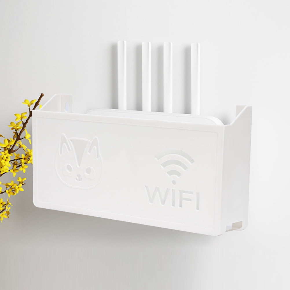 HOMEMAXS Wall-Mounted WiFi Router Storage Box Storage Holder for TV Box ...