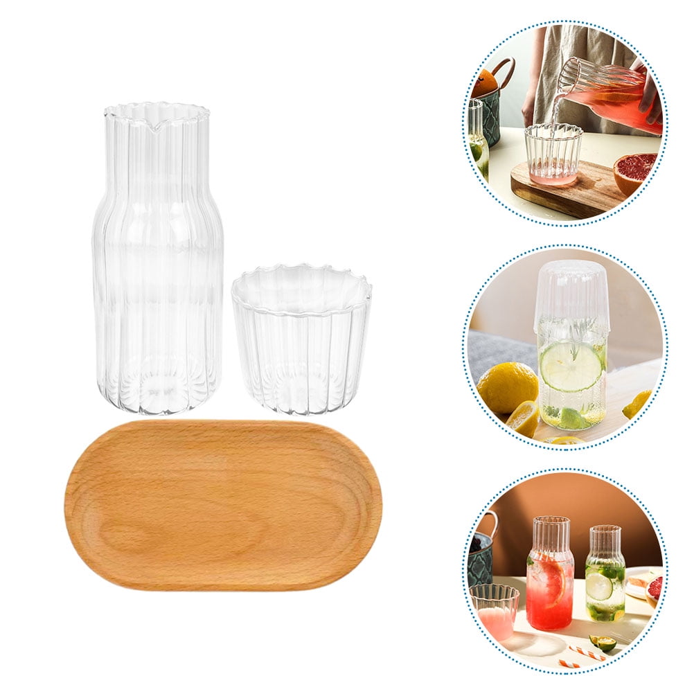 HOMEMAXS Water Carafe Multi-function Glass Jug Bedside Carafes for Tray ...