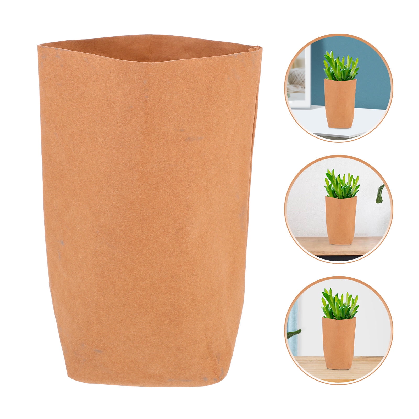 HOMEMAXS Water Proof Planter Kraft Paper Pot Flower Pots for Indoor ...