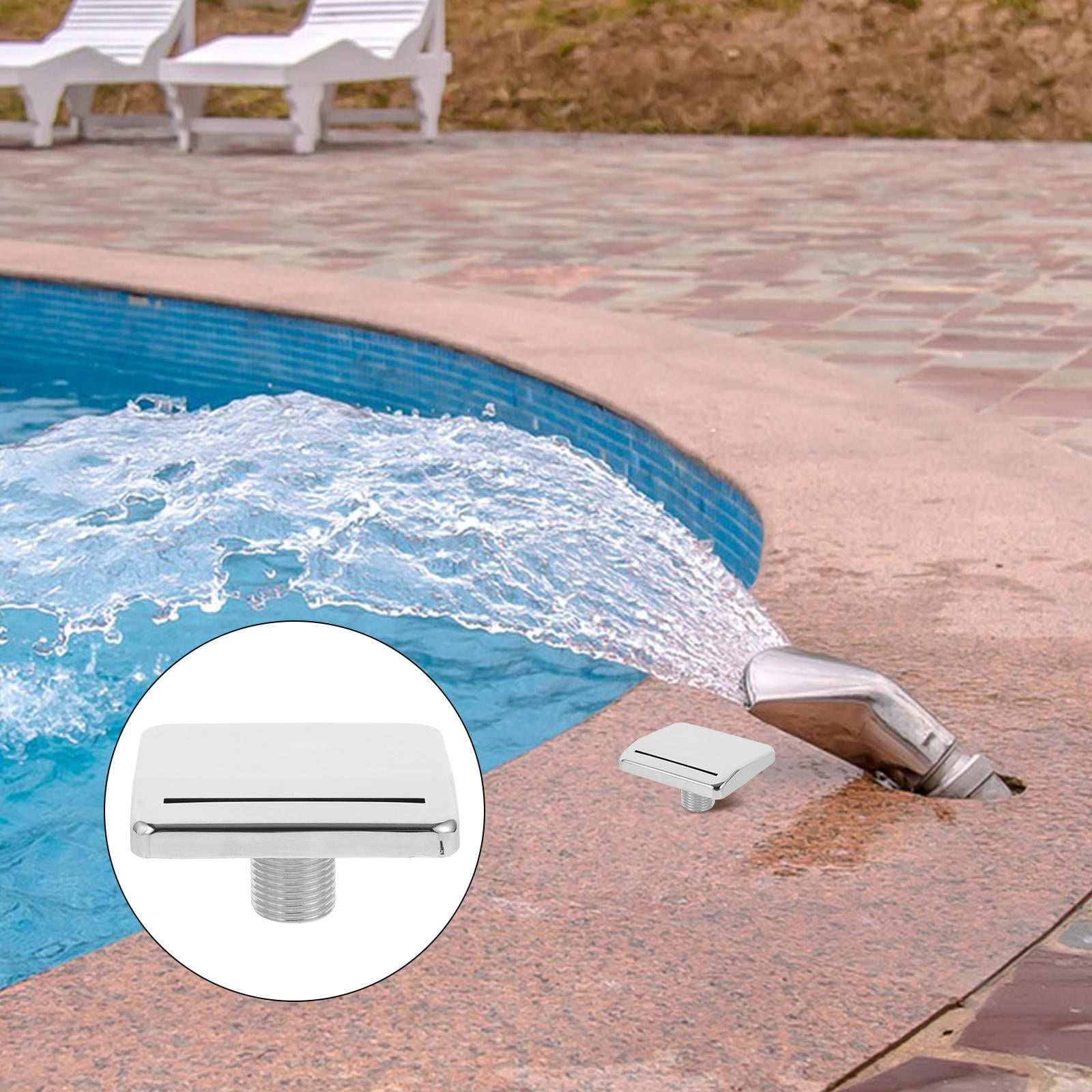 HOMEMAXS Waterfall Outlet Pools Surface Skimmer Tank Swimming Silver ...