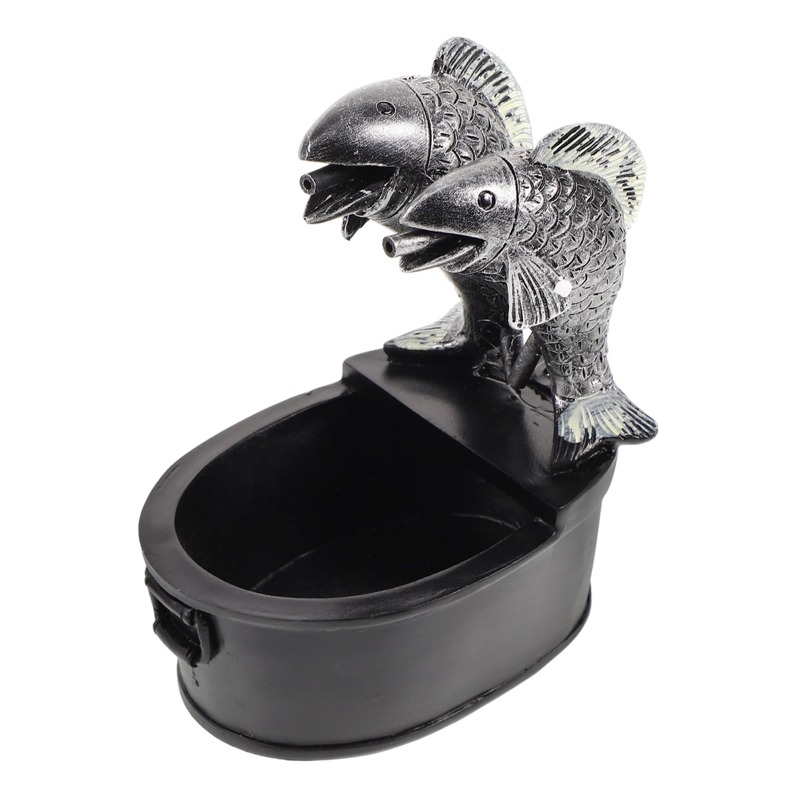 HOMEMAXS Black Resin Water Fountain Jar for Outdoor Decor with Smooth ...