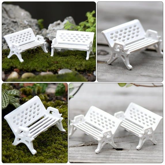 IFANLANDOR Mini Garden Bench Model Abs White Minimalist For 16Pcs ...