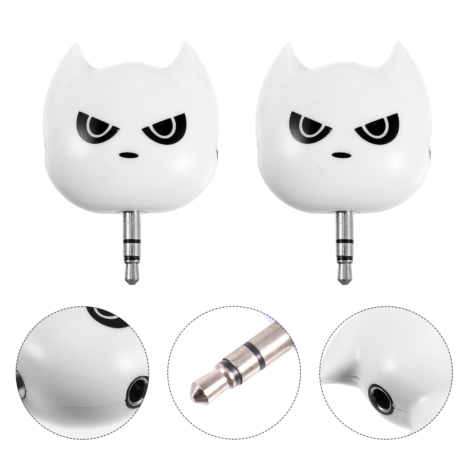 HOMEMAXS White Cat Head Audio Splitter Mini Adapter for Computer Use ...