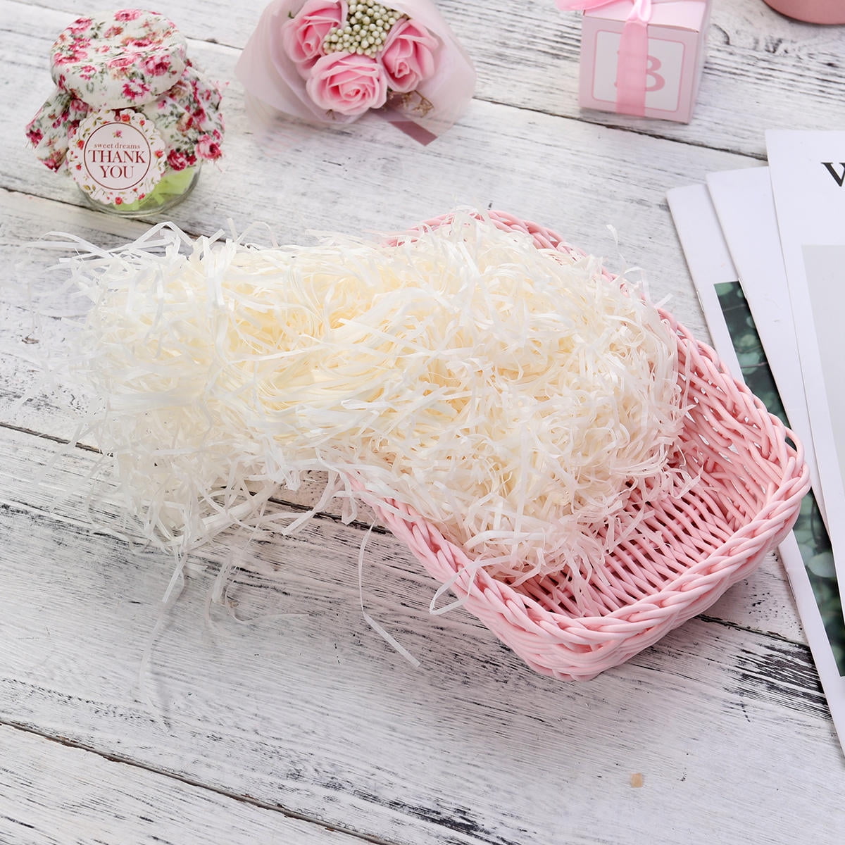 HOMEMAXS White Colored Cut Paper Shred Filler for Gift Wrapping Box ...
