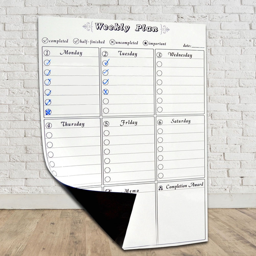 HOMEMAXS White Magnetic Weekly Planner Dry Erase Whiteboard for Making ...