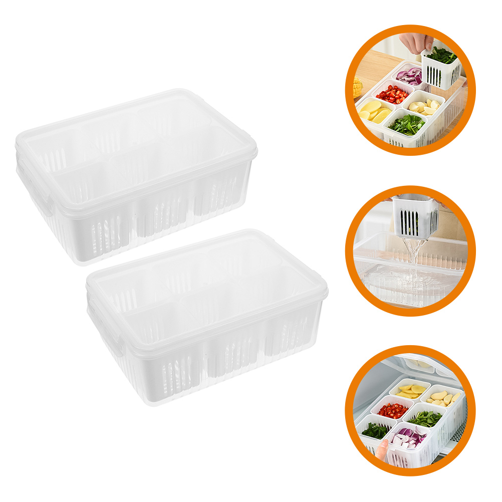 HOMEMAXS White PP Food Storage Containers for Fridge Eggs and Vegetable ...