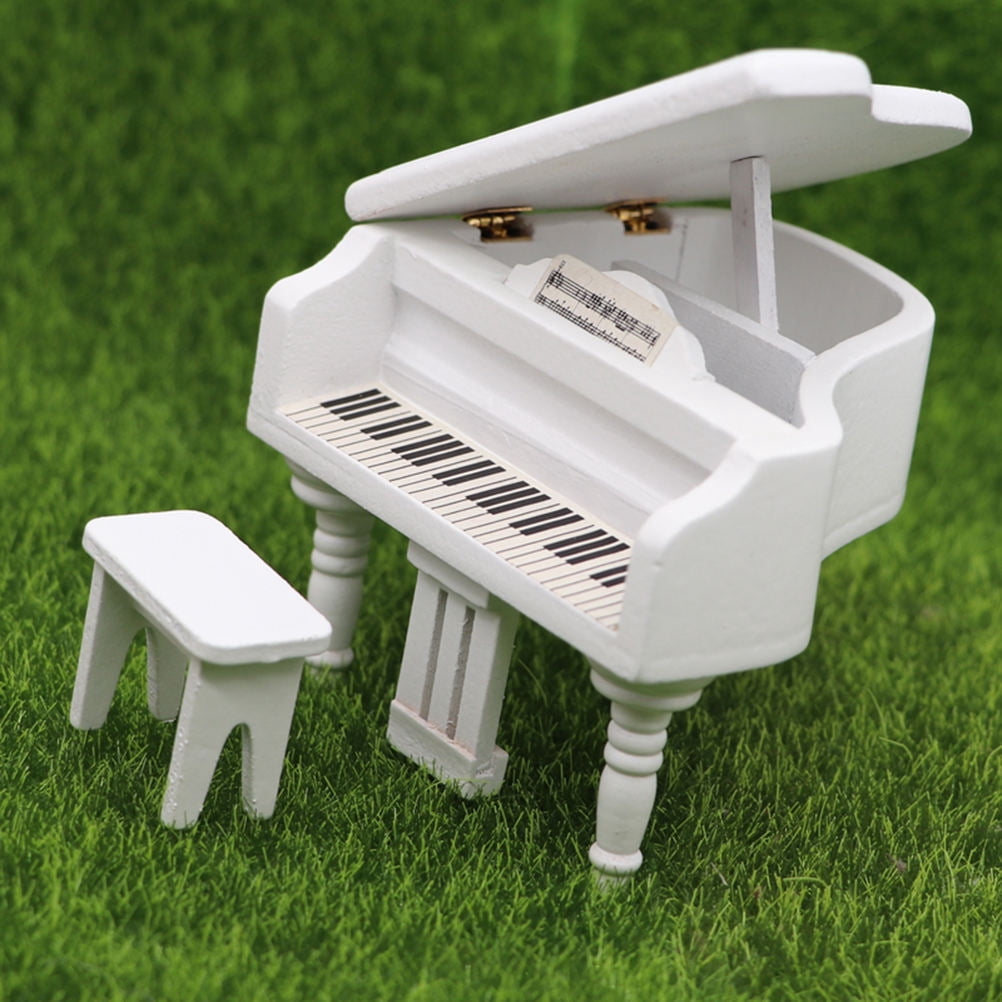 White Plastic Miniature Piano Set of 5 for Decorative Arrangements and ...