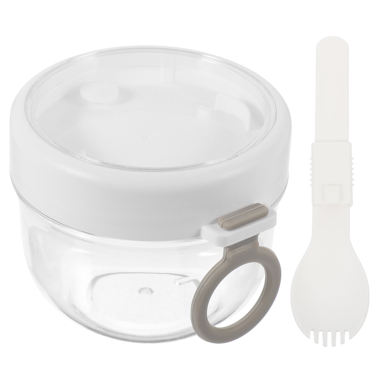 HOMEMAXS White Portable Overnight Oats Cup with Spoon for Storing ...