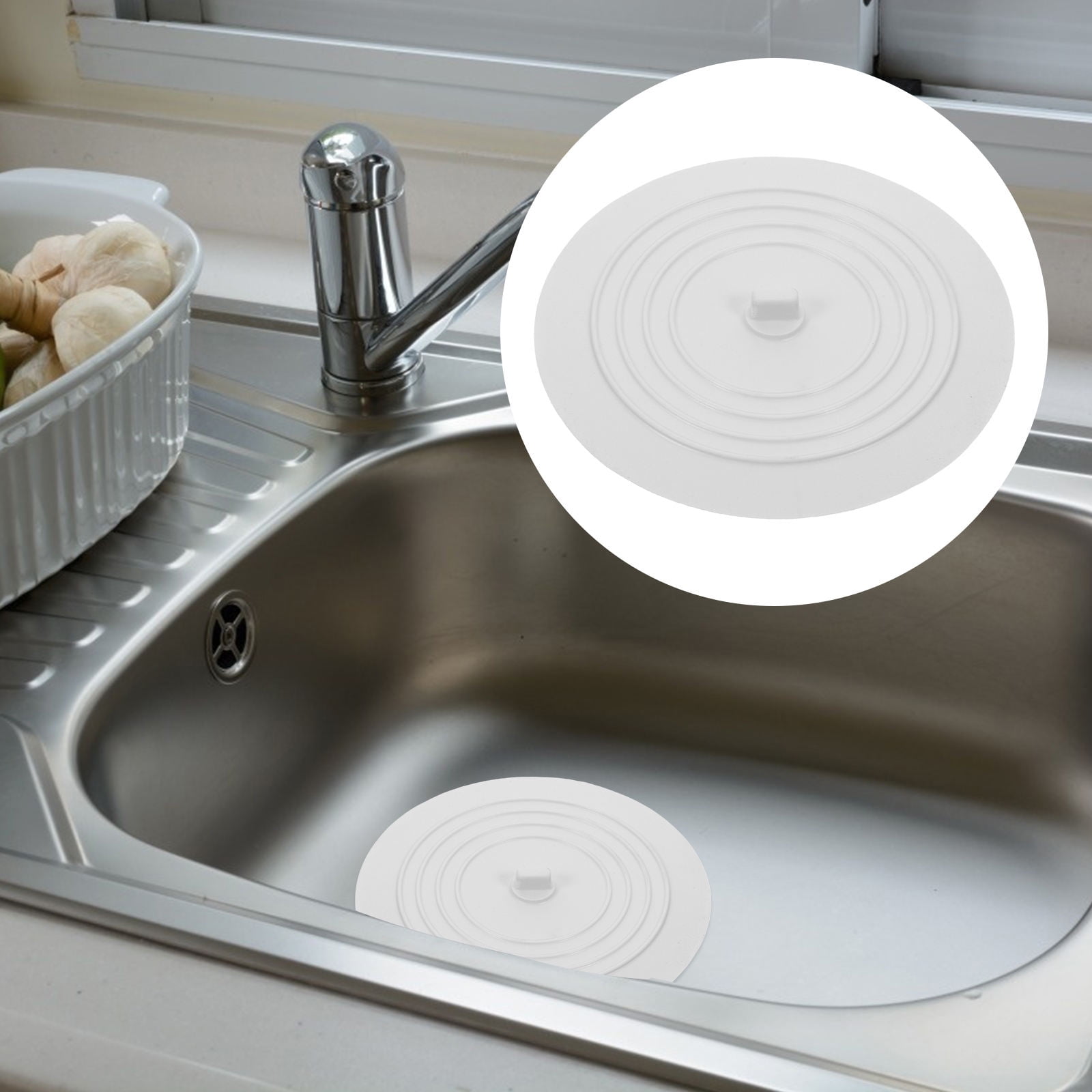 HOMEMAXS White Rubber Bath Tube Plug for Bathroom Use Drain Stopper ...