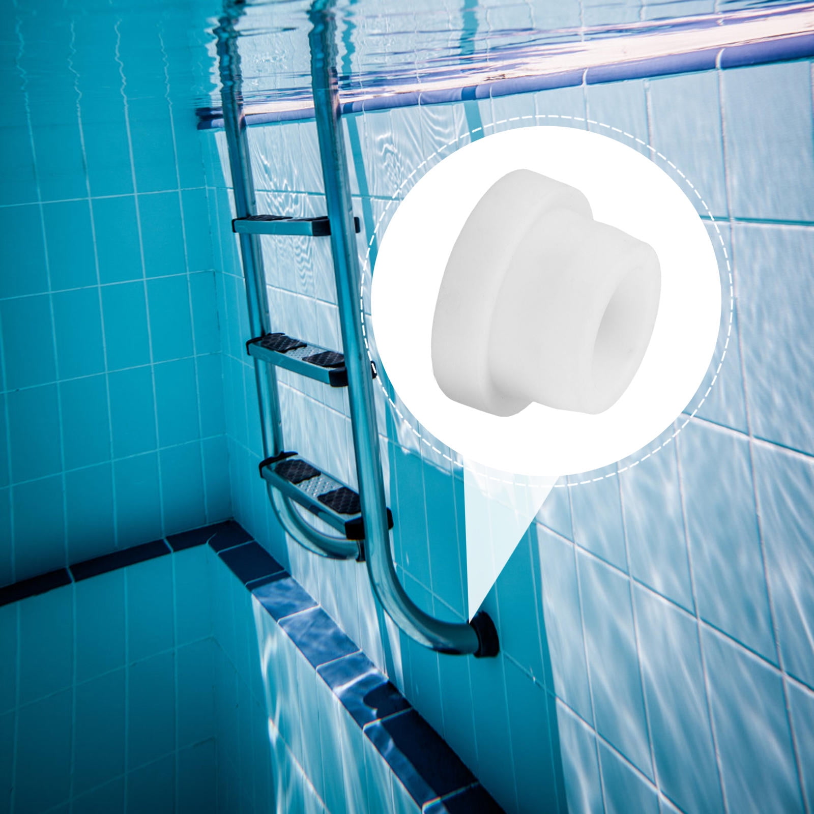 HOMEMAXS White Rubber Pool Ladder Bumpers for Inground Pool Use Prevent ...