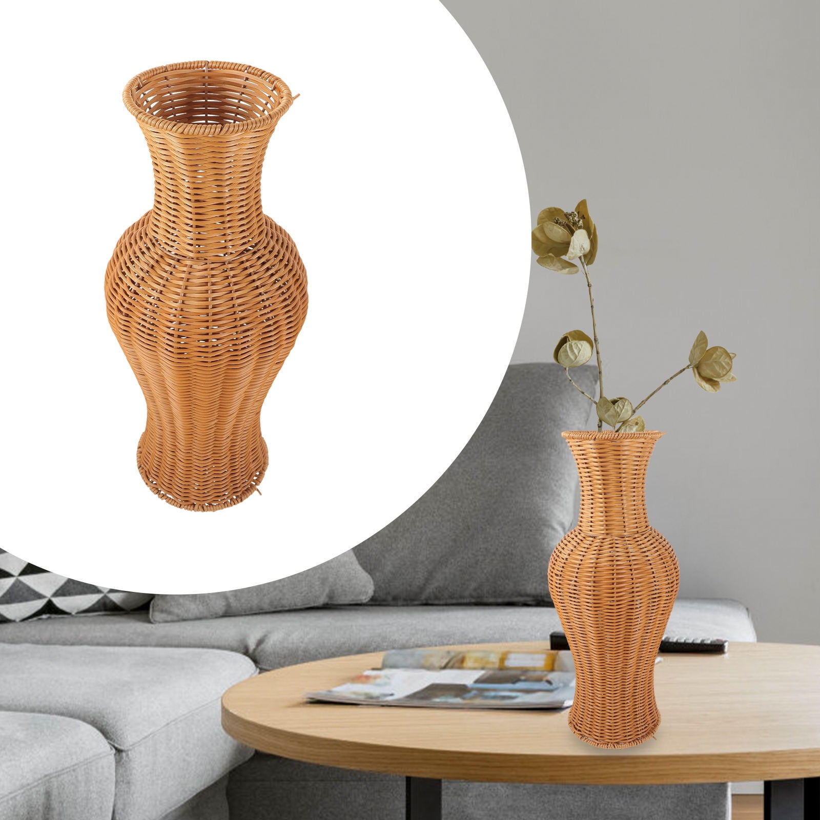 HOMEMAXS Wicker Imitation Rattan Vase Pastoral Style Bride - Walmart.com