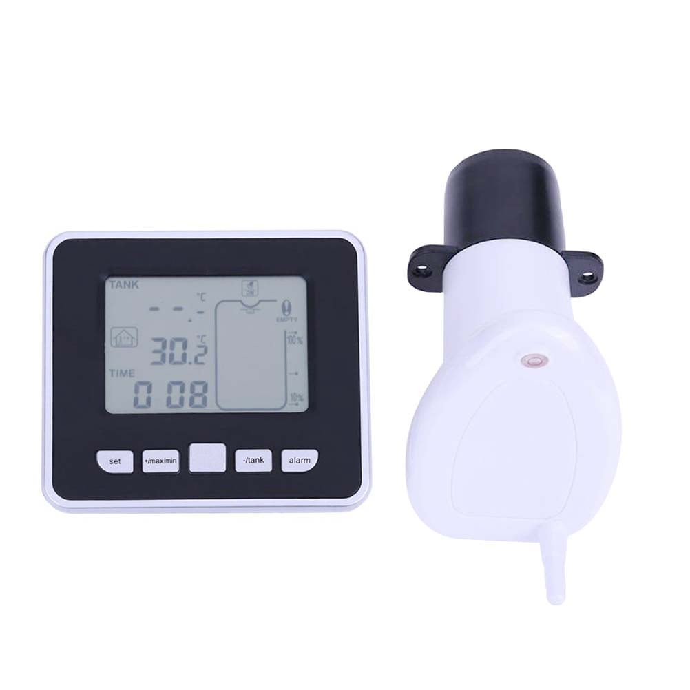 HOMEMAXS Wireless Ultrasonic Water Tank Level Meter with Temperature ...