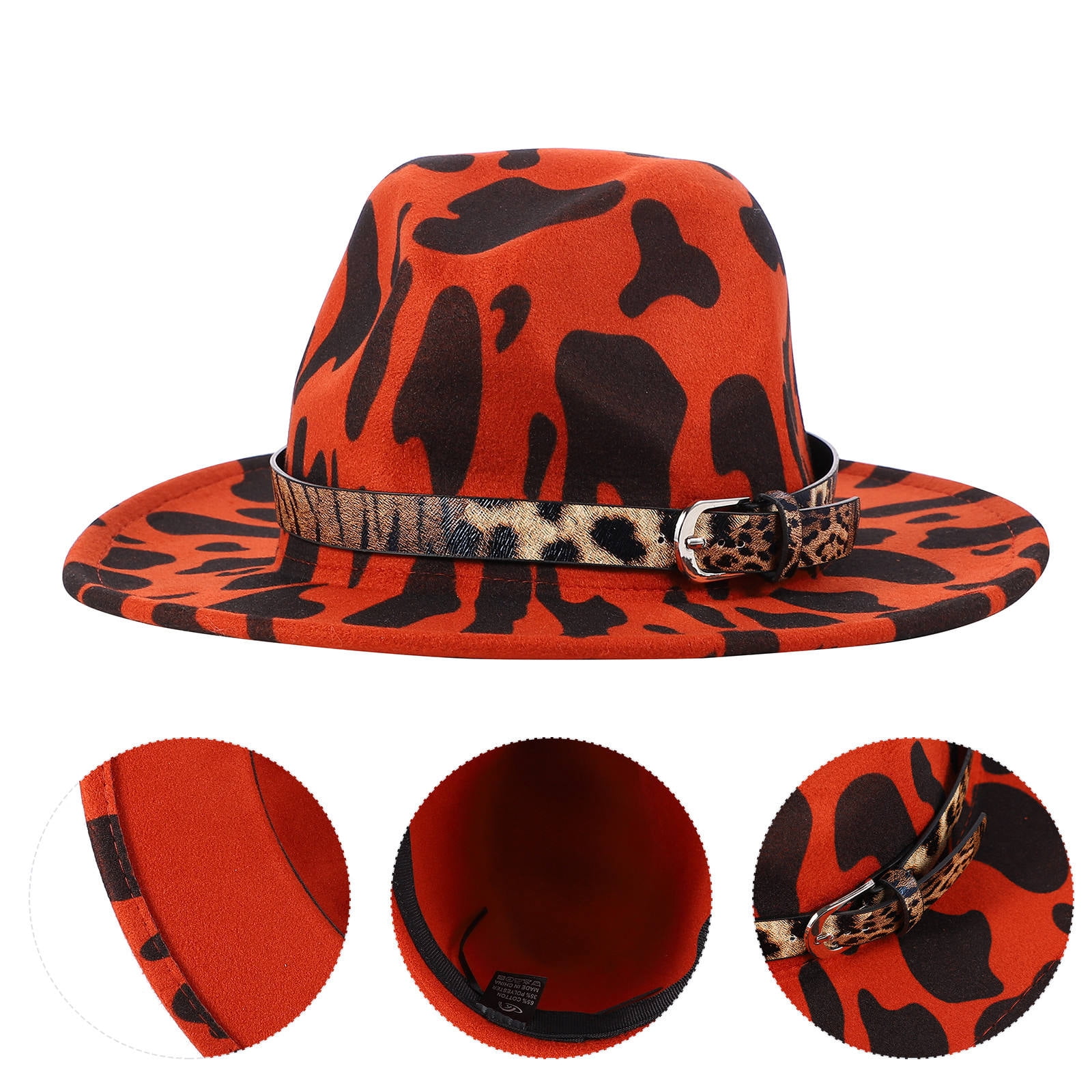 HOMEMAXS Women Leopard Print Top Hat Charming Hat Ladies Hat Miss 34 ...