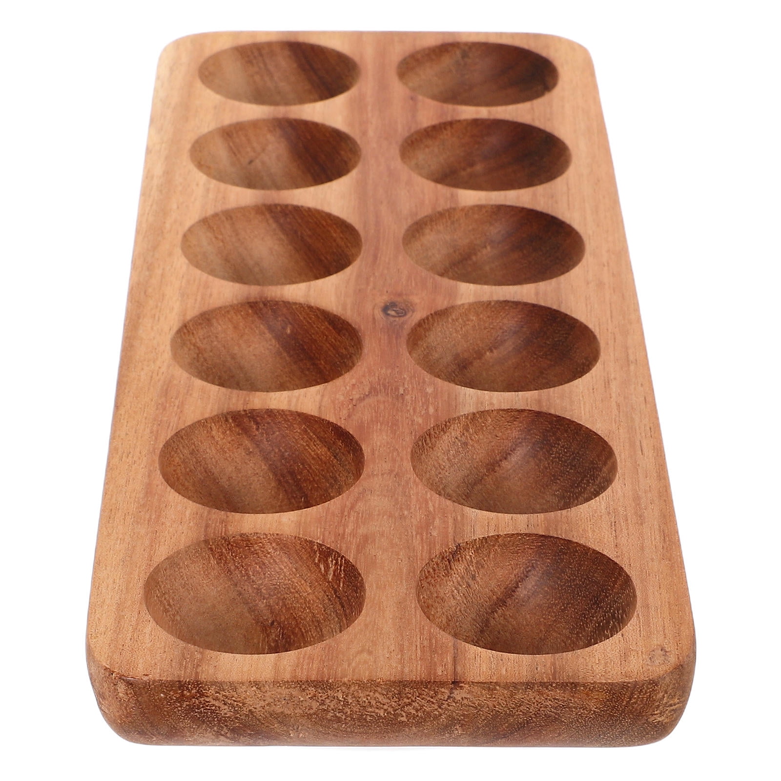 HOMEMAXS Wood Chicken Egg Holder Rustic Wooden 12 Eggs Tray Fresh Eggs ...
